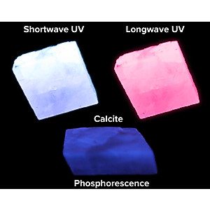 Set of 10 Medium Short Wave UV Reactive Fluorescent Mineral Rock Specimens
