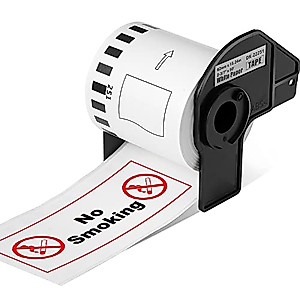 Compatible Brother DK-2251 Continuous Length Label Black/Red on White Paper Tape DK-22251 Replacement for Brother QL-820NWB QL 810W QL800, 2.4”x 50” , 6 Rolls + 1 Refillable Cartridges