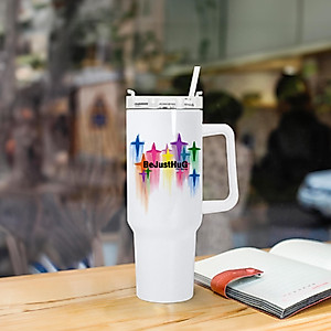 sweet grain 40oz Sublimation Tumbler with Handle and Straw Lid, 20 Pcs Double Wall Vacuum Reusable Stainless Steel Insulated Water Bottle Travel Mug Cup, Mixed Color, DIY Gift