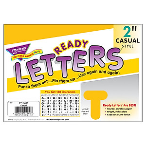 TREND enterprises, Inc. Gold 2" Casual Uppercase Ready Letters