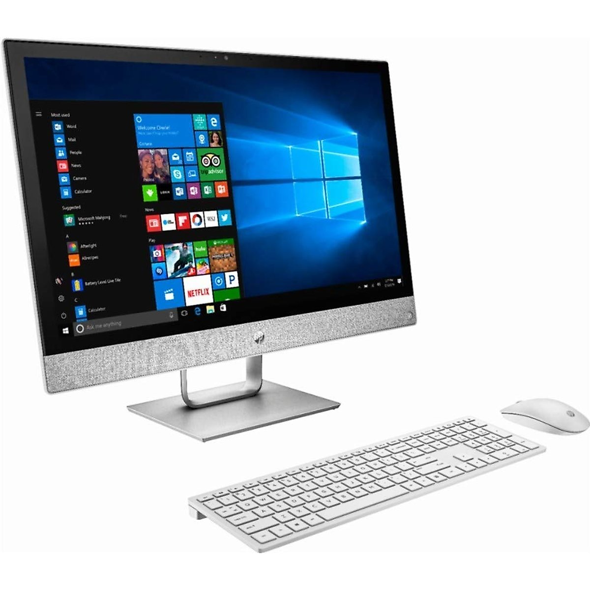 HP Pavilion All-in-One 23.8" FHD IPS Touchscreen Widescreen LED Display Premium Desktop | Intel Core i5-8400T Processor Six-Core | 12GB DDR4 | 2TB HDD | Include Keyboard & Mouse | Windows 10 | White