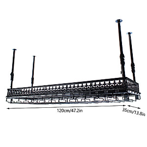 Gdrasuya10 Stemware Wine Glass Hanging Rack 48 Goblet Upside-down Hanging Wine Glass Rack Ceiling Mount Wine Cup Holder Stand Vintage Wine Goblet Holder for Bar Kitchen Restaurants