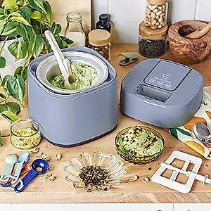1.5-Quart Ice Cream Maker with Touch Screen Display, Three Preset Functions, and Digital Countdown Timer Easily Makes Homemade Ice Creams, Sorbets, and Soft Serve Ice Creams for Families, Parties, and