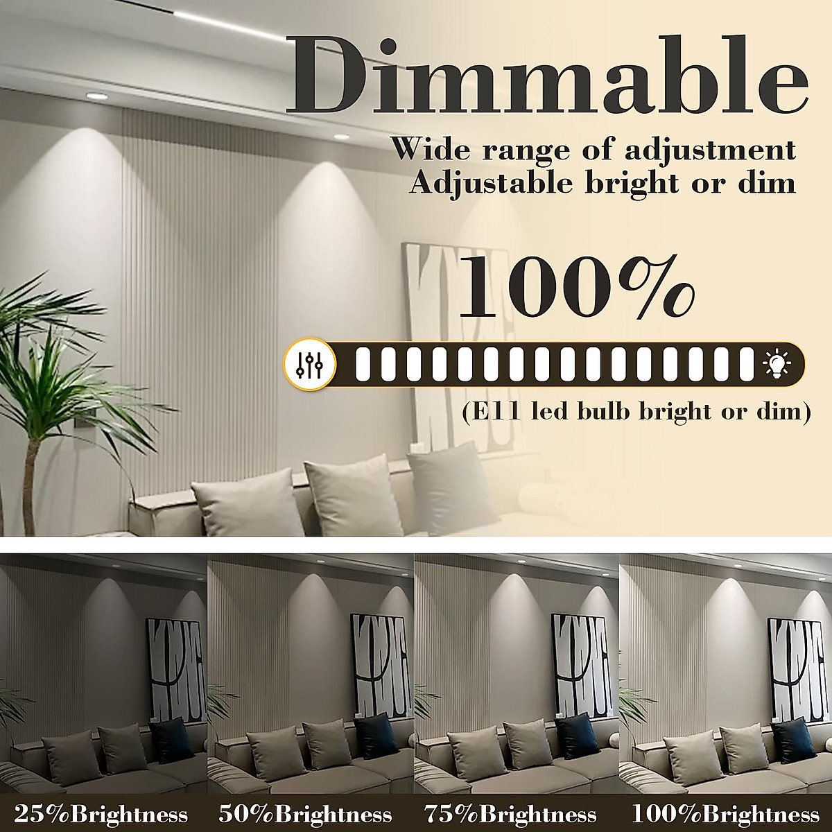 Chinnor E11 Led Bulb 75w 100w Equivalent Dimmable,Daylight 6000K,T3 T4 JDE11 Mini Candelabra Base 110V 120V 130V 100W Halogen Replacement, Pack of 2