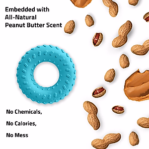 Playology Dual Layer Ring Toy for Large to X-Large Dogs 50lbs & up | Engaging All-Natural Peanut Butter Scented Durable Dog Chew Toy for Power Chewers | Easy to Clean, Interactive & Non-Toxic