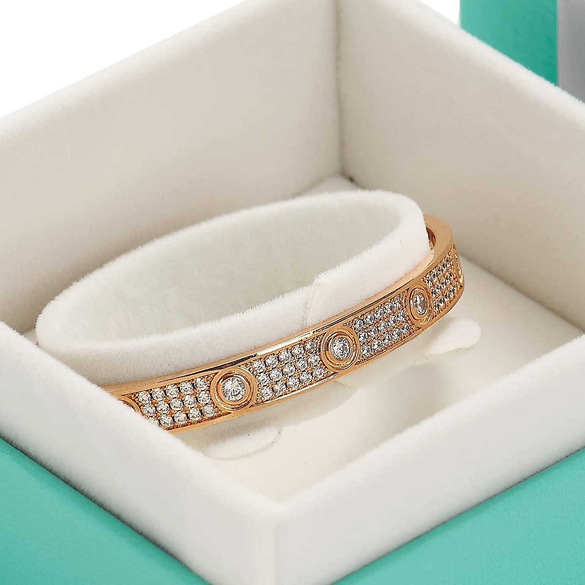 Oirlv Vintage Velvet Bracelet Gift Box Jewelry Bangle Gift Box with Ribbon for Wedding, Engagement, Proposal, Birthday and Anniversary