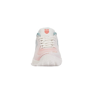 K-Swiss Women's Hypercourt Express 2 HB Tennis Shoe, Blanc De Blanc/Nile Blue/Desert Flower, 9 M