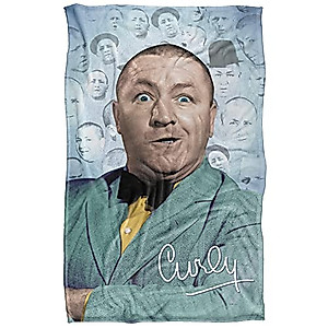 Trevco Three Stooges Curly Heads Silky Touch Super Soft Throw Blanket 36" x 58"