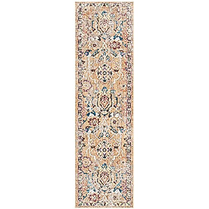 SAFAVIEH Bristol Collection 2'3" x 8' Camel / Blue BTL347C Boho Chic Distressed Runner Rug