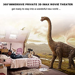 3D VR Glasses Virtual Reality Headset Goggles w/ Headphones for iPhone 14 13 12 11 Pro XR XS X 8 7 6S 6 Plus Samsung Galaxy S10 S9 S8 S7 S6 Edge + BLU Advance 5.2 A4 Vivo Go Dash XL X8 etc, Black