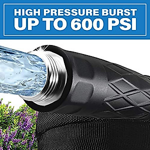 Bionic Flex 50’ Garden Hose, Ultra Durable & Lightweight Weatherproof Garden Water Hose, 600 PSI Crush Resistant EZ Connect Metal Fittings, Tear Resistant, Kink Free Outdoor Hose, Outdoor Yard Hose