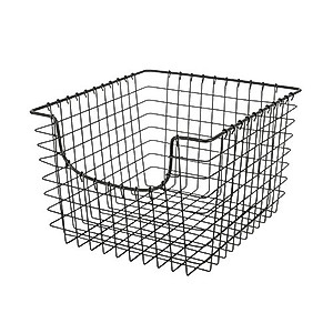 Spectrum Diversified Scoop Wire Storage Basket, Medium, Industrial Gray, 6-Pack