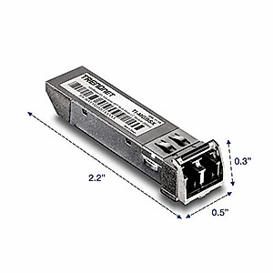 TRENDnet 1000Base- SX Industrial SFP to RJ45 Multi-Mode LC Module, TI-MGBSX, Up to 550m (1,804 Ft), IEE 802.3z, ANSI Fiber Channel, Data Rates up to 1.25Gbps, LC-Type Duplex, Lifetime Protection