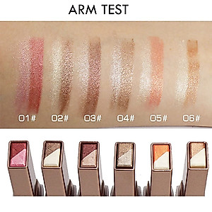 12 Colors Eye Shadow Stick Makeup, Glitter EyeShadow Highlighter Stick, Brilliant Eye Brightener Stick Shimmer Eye Highlighter Makeup Pencil, Double Colors Gradient Highlighter Eye Brightener