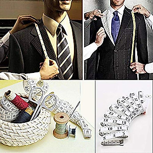 Soft Tape Measure Double Scale Body Sewing Flexible Ruler for Weight Loss Medical Body Measurement Sewing Tailor Craft Vinyl Ruler, Has Centimetre Scale on Reverse Side 60-inch（White）