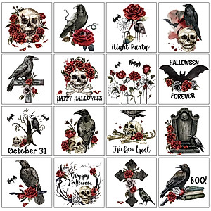 Demissle 256 Pcs Halloween Temporary Tattoos Bulk Safety Tattoos Stickers Halloween Fake Skull Zombie Makeup Kit 3D Realistic Gift Supplies for Women Men Adults Kids Halloween Party Favors Decorations