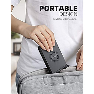 Lamicall Adjustable Cell Phone Stand - Foldable Portable Holder Cradle for Desk, Desktop Charging Dock Compatible with Phone 12 Mini 11 Pro XS Max XR X 8 7 6S Plus Galaxy S10 S9 S8 Smartphones Black