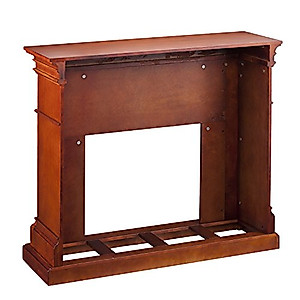 SEI Furniture Sicilian Harvest Traditional Style Electric Fireplace, Warm Brown Mahogany