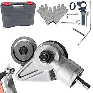 Metal Sheet Cutter,Electric Nibbler Drill Attachment with Adapter,Electric Drill Shears Attachment Cutter Tool for Cutting Iron,Aluminum and Metals Materials