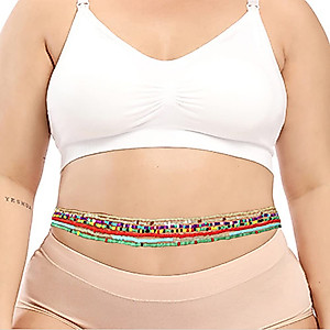 60 Inch Belly Beads for the Waist No Stretch Plus Size Tie on Waist Beads for Women DIY Custom Length Adjustable (Tie On, 60in)