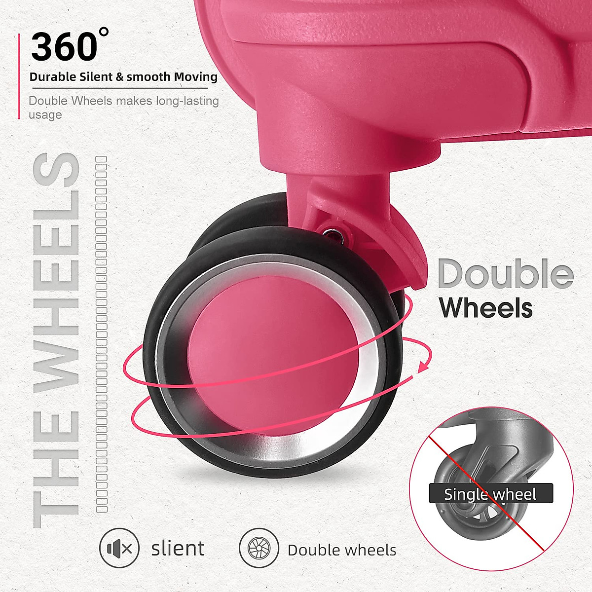 LEAVES KING Luggage 4 Piece Sets, Hard Shell Lightweight Carry on Expandable Suitcase with Spinner Wheels Travel Set for Men Women (14/20/24/28, Peach Pink)