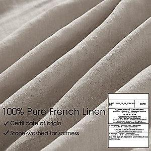 HYPREST Linen Duvet Cover Cal King Size, 100% French Linen Duvet Cover Set California King Size Lightweight Breathable Shabby Chic Linen Bedding Set, Moisture-Absorbing & Durable