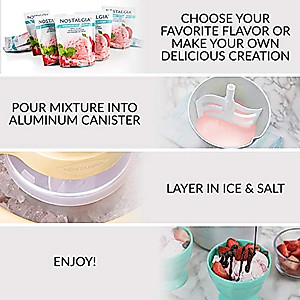 Nostalgia Electric Ice Cream Maker, Old Fashioned Bucket Style Ice Cream Machine Makes 4-Quarts of Ice Cream, Frozen Yogurt or Gelato in Minutes, Made from Real Wood, Brown