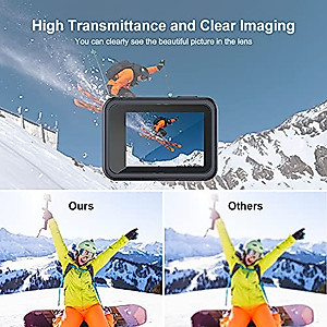 Accessories Kit for GoPro Hero 8 Black, Silicone Rubber Protective Case with Stretchable Lanyard + 6Pcs Ultra Clear Tempered Glass Screen Protector for Go Pro 8