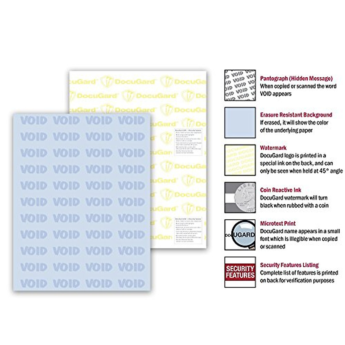 DocuGard Standard Medical Security Paper for Printing Prescriptions and Preventing Fraud, CMS Approved, 6 Security Features, Laser and Inkjet Safe, Blue, 8.5 x 11, 24 lb., 500 Sheets (04541)
