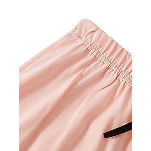 LYANER Women's Cotton Pajamas Set Button Short Sleeve Shirt with Shorts Set PJs Loungewear Light Pink Medium