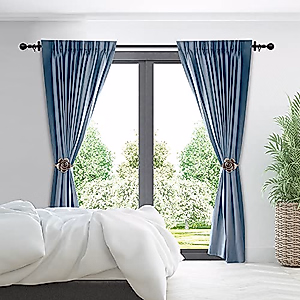 Magnetic Curtain Tiebacks, Aimou Resin Flower Curtain Ties, Vintage Curtain Drapery Holdbacks, Magnetic Window Drapery Decorative Holders with Rope for Outdoor, Home, and Office(4 Pack, Bronze)