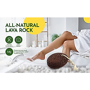 Elaj Pumice Stone Feet Scrubber - Natural Earth Lava Rock Foot Callus Remover for Smooth and Soft Feet, Exfoliates Dry, Cracked Heels & Skin, Promotes Foot Care Health, Designed for Women (Lava Rock)