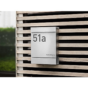 Radius Design Letterman M Wall Mount Modern Design Mailbox Stainless Steel