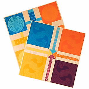 Pachisi: India's Game of Twenty-Five - Features 2-in-1 Modern and Traditional Rulesets - Double-Sided Board Game with Colorful Animal Pawns and Wooden Cowrie Shell - Family Game Night for 2-4 Players