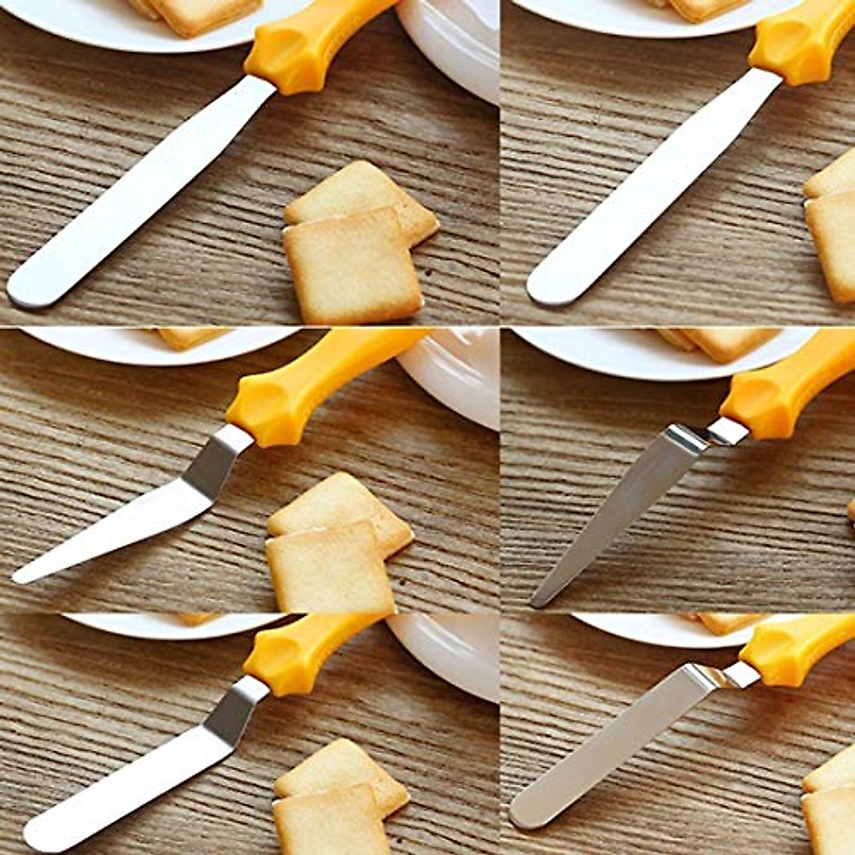 Offset Angled Cake Icing Spatula Knives - Set of 3 Stainless Steel Decorating and Baking Supplies - 6", 8" & 10" (3)