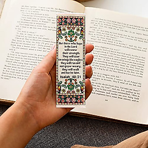 Fabric Bible Bookmark with Bonus Tassel Bookmark - Isaiah 40:31: Those Who Hope in The Lord Bible Book Markers - Christian Bookmarks for Women & Men - Religious Bookmarks - Christian Gifts for Women