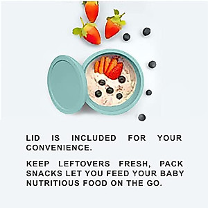 Octopod Silicone Baby Suction Bowl With Lid - Toddler & Baby Bowls, Baby Food Containers, Spill Proof Bowls For Toddlers, Suction Baby Bowls With Lids, Food Grade Silicone Bowls For Babies (Blue)