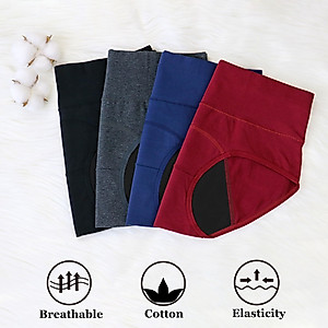 Nalwort Womens Menstrual Period Panties Cotton Leak Proof Underwear Postpartum Protective Briefs