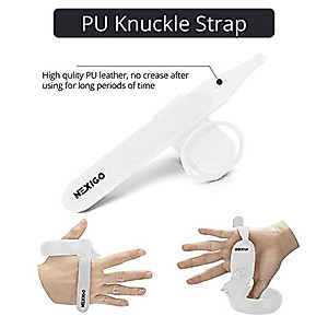 NexiGo Newest Touch Controller Grip Cover & Knuckle Strap & Lens Protect Cover Set for Oculus Quest 2, Professional Silicone Protection Accessories, Sweatproof, Anti-Fall, Matte White