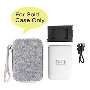 co2CREA Hard Travel Case Replacement for Fujifilm Instax Mini Link 2 1 Smartphone Printer (Ash White Case + Inside White)