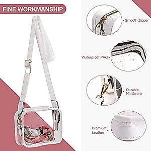 Juoxeepy Clear Bag Stadium Approved Purse Concert Crossbody Sports Events PVC Shoulder Clutch