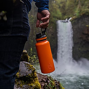 Tempercraft 32 oz Vacuum Insulated Sport Bottle | Custom Laser Engraved Options | Stainless Steel, Double-Walled, Wide Mouth (River - Blank)