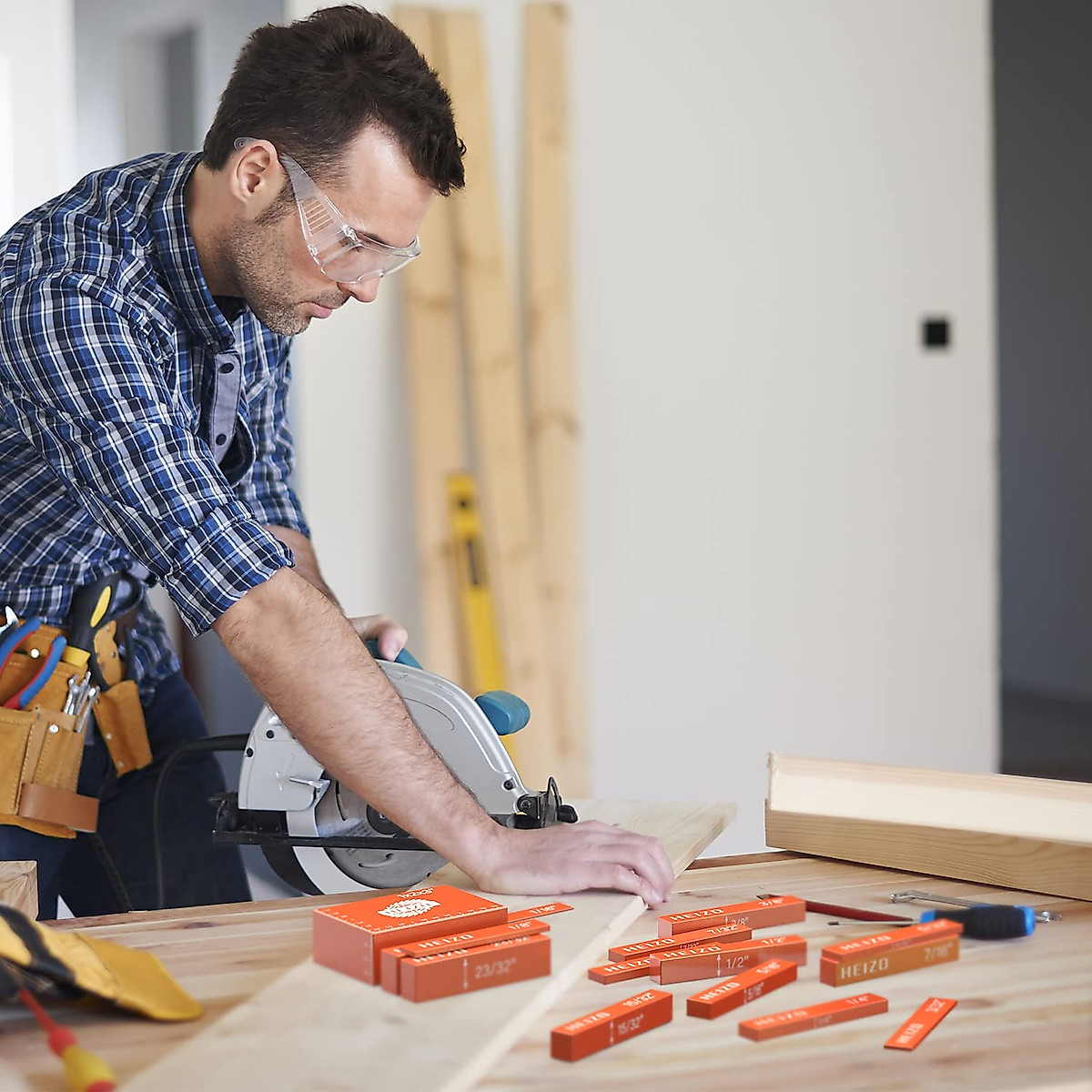 15PCS Aluminum Setup Blocks Woodworking Set, Precision Height Gauge Block Set, Table Saw Router Accessories, Gift for MenEssential Tools and Equipment for Setup & Table Saw Sled Kit