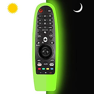 Rnnokate Universal Remote Control for LG Smart TV, Compatible with All Models for LG TV (Luminous Silicone Protective Case and 2 AA Batteries for AN-MR650A Remote Control (Universal with Green Shell)