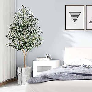 HaiSpring Artificial Olive Tree 6ft (72'') Fake Silk Perfect and Realistic Tall Artificial Plants, Suitable for Modern Living Rooms House Office Outdoor Garden & Housewarming Party Decor, 1080 Leaves