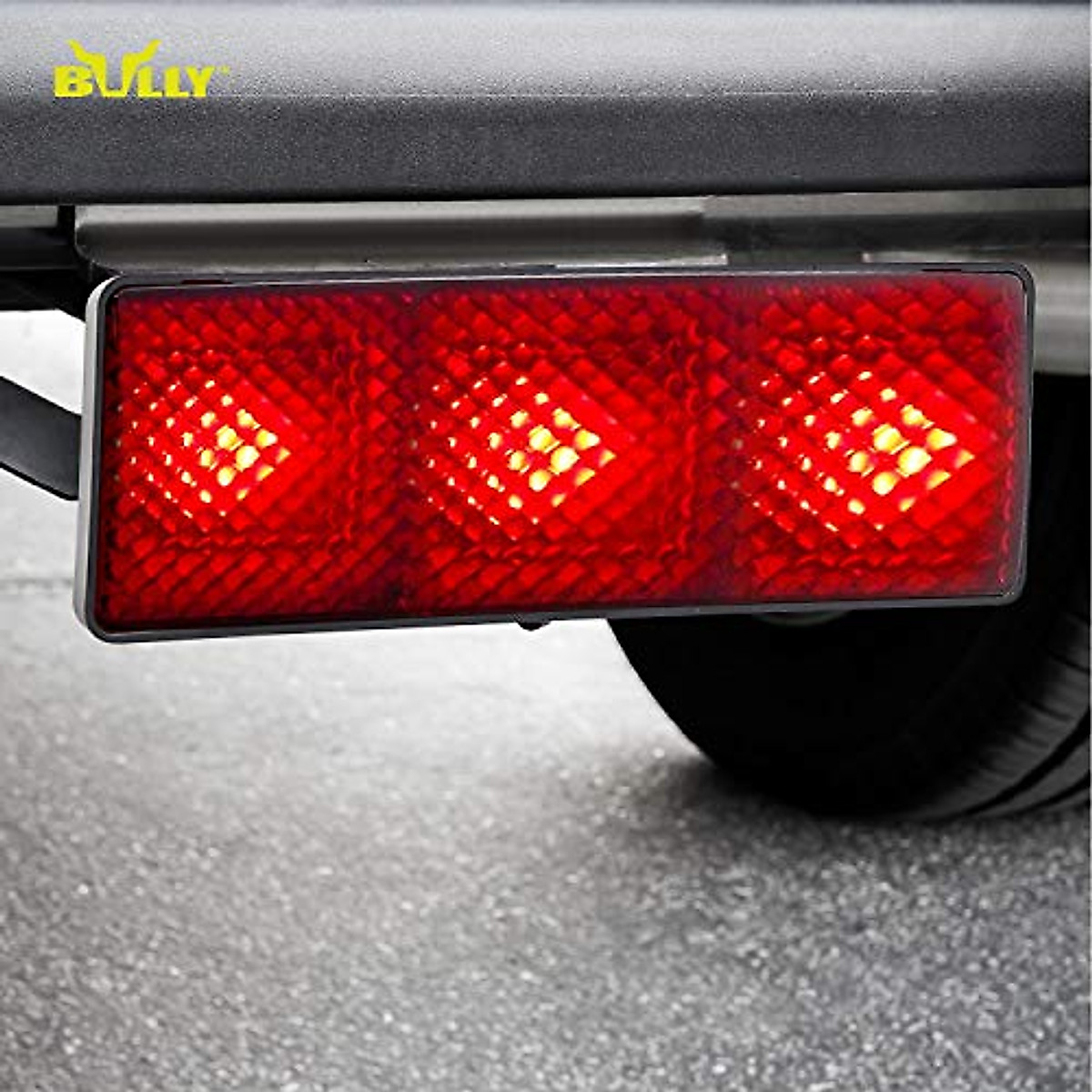 Bully CR-007XL Black Finish ABS Plastic Universal Fit Truck Extra Large LED Brake Light Hitch Cover Fits 2" Hitch Receivers for Trucks from Chevy (Chevrolet), Ford, Toyota, GMC, Dodge RAM, Jeep