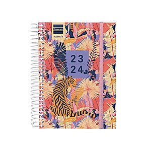 Finocam - Secondary diary 2023 2024 1 day page September 2023 - June 2024 (lesson year) + July and August summarized Tiger Portuguese