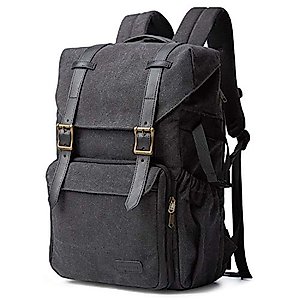 BAGSMART Camera Backpack, Camera Backpacks for Photographers,DSLR SLR Waterproof Camera Bag Backpack Fit up to 15" Laptop with Tripod Holder Waist Belt Rain Cover, Black