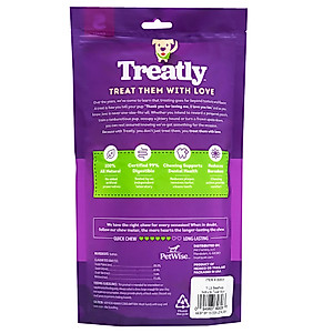 Treatly Beefhide Twist Sticks 5" Dog Chew Treats - Natural Flavor, 1 lb/1 Pack