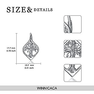 WINNICACA Tree of Life Earings for Women Sterling Silver Tree of Life Leaver back Earrings Tree of Life Jewelry Gifts for Women Birthday